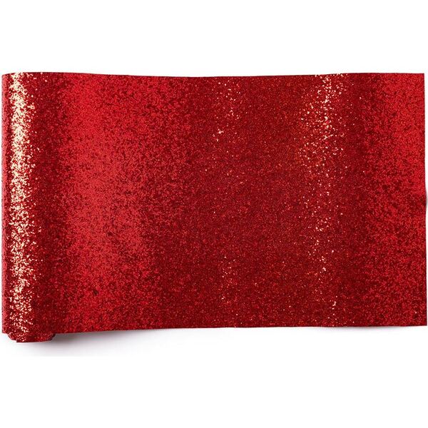 Metallic Red Glitter Table Runner - Party Pieces Party Goods | Maisonette