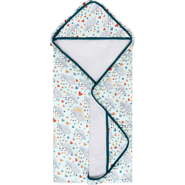 Briella Ruffled Hooded Towel, Blue - Posh Peanut Towels | Maisonette