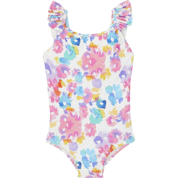 Gardenia One-Piece Sustainable Floral Swimsuit, Pink - Lison Paris Swim ...