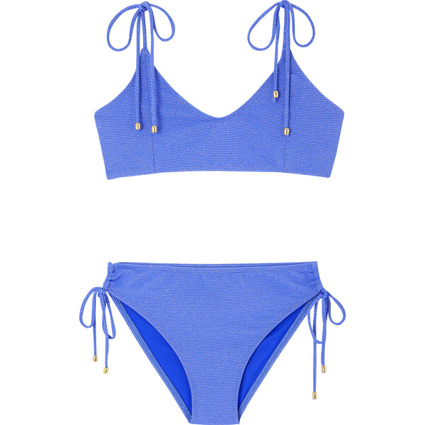 Bahamas Lurex Bikini, Porcelain Blue And Gold - Lison Paris Swim ...