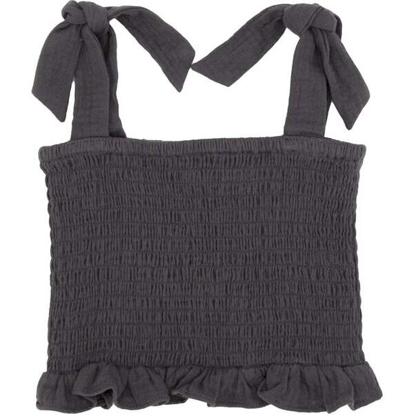 Hannah Smoked Top With Shoulder Ties, Black - Feather 4 Arrow Tops ...