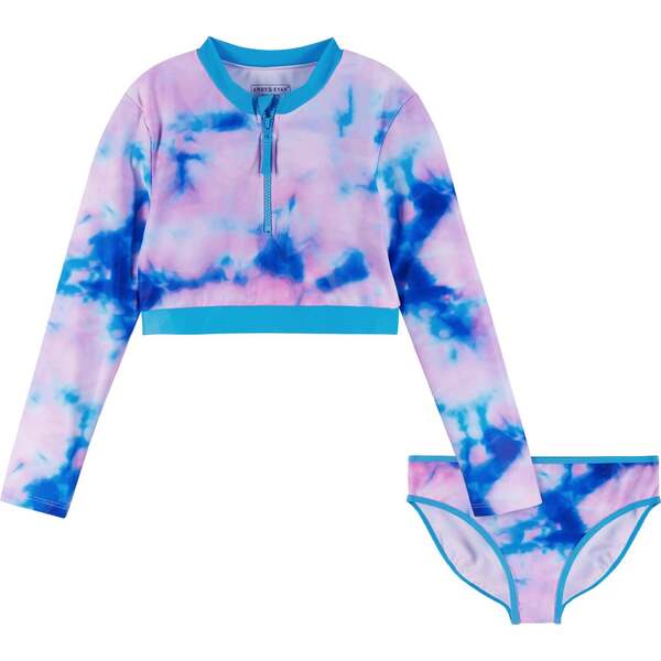 Tween Tie Dye Rashguard Set Purple And Blue Andy And Evan Swim