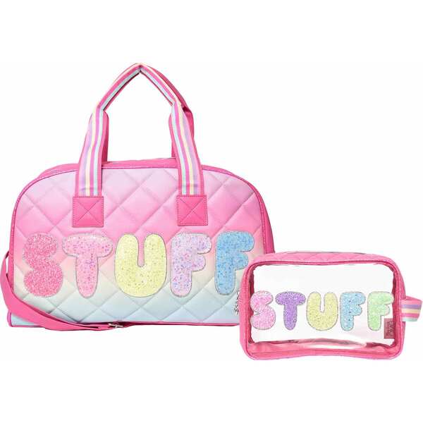 Ombre Stuff Duffel Bag And Clear Stuff Pouch Set, Pink - OMG ...