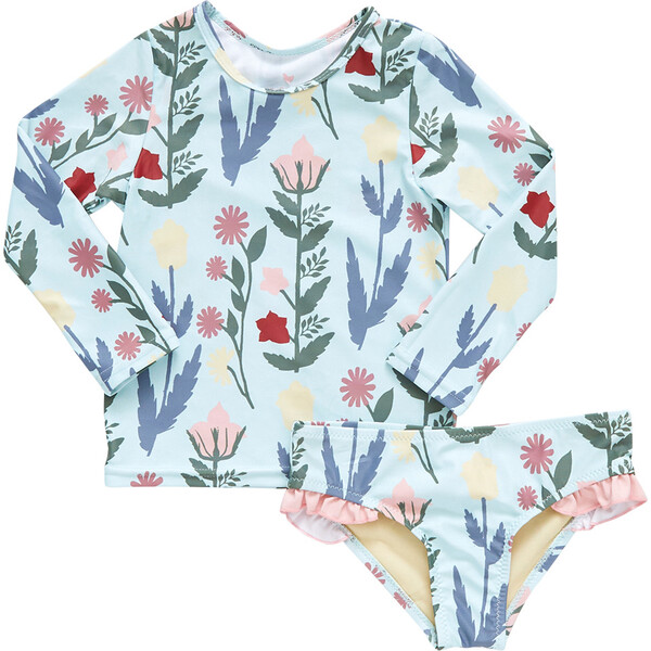 Girls Rash Guard Set, Paper Floral - Pink Chicken Mommy & Me Shop ...