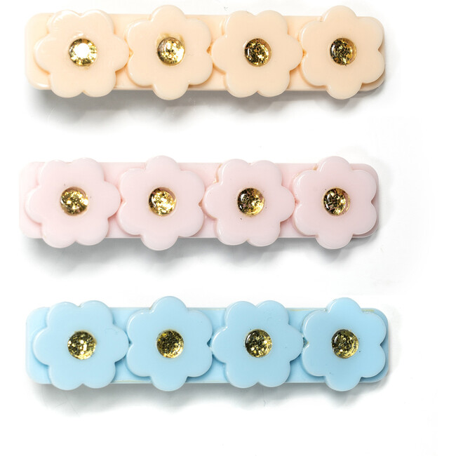 Fresh Flowers Alligator Clips Set of 3, Pink/Blue/Cream - Lilies ...