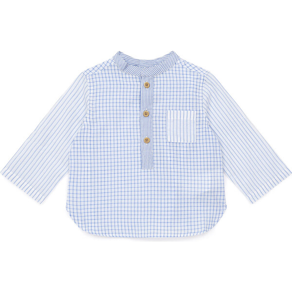 Matt Baby Shirt, Sky Blue - BONTON Tops | Maisonette