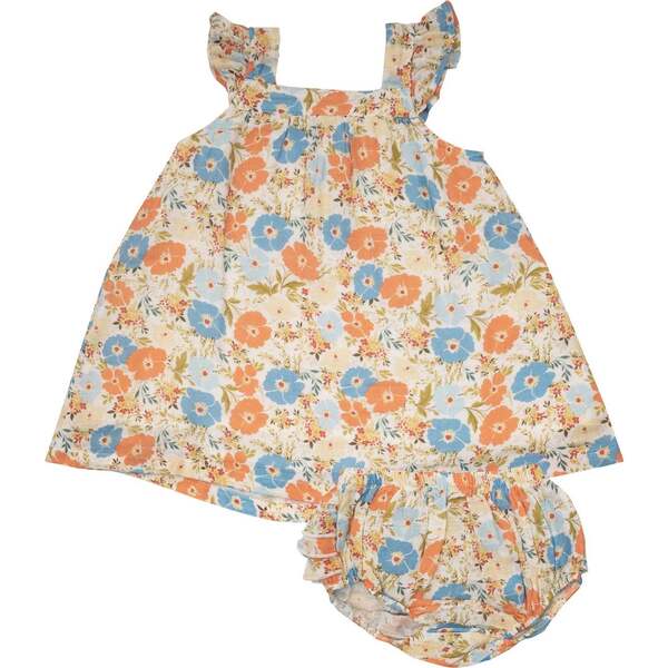 Poppy Mix Dress & Diaper Cover - Angel Dear Dresses | Maisonette