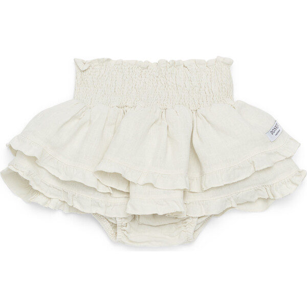 Vaibi Linen Ruffled 2-Tire Bloomers, Soft Lily - Donsje Amsterdam ...