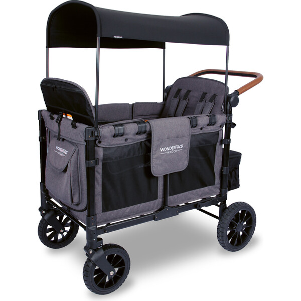 Premium Quad Wagon Style Luxe Stroller, Charcoal Grey - Wonderfold ...