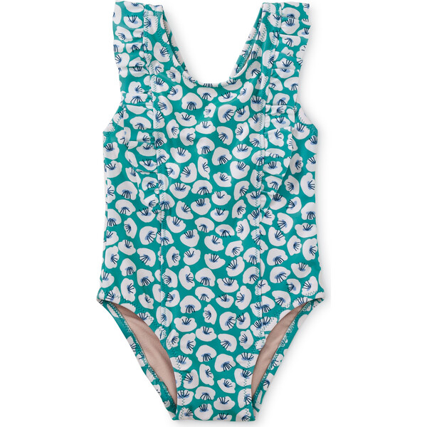One-Piece Baby Ruffle Swimsuit, Rolling Floral - Tea Collection Swim ...