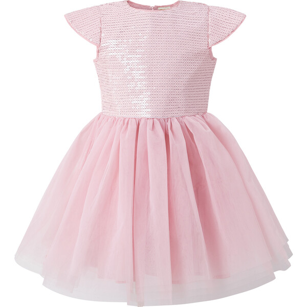 Belle Of The Ball Cap Sleeve Dress, Rose - Marlo Kids Dresses | Maisonette
