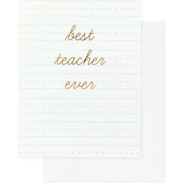 Best Teacher Ever Card, Script - Sugar Paper Desk & Stationery | Maisonette