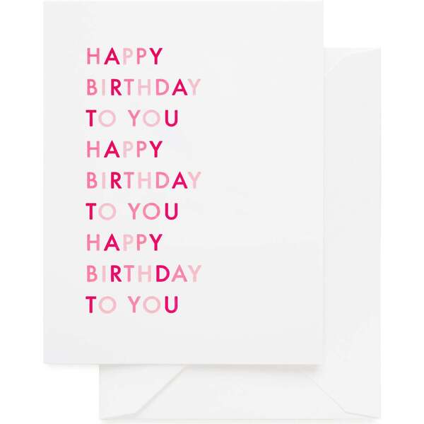 Happy Birthday To You Card, Pink - Sugar Paper Desk & Stationery | Maisonette