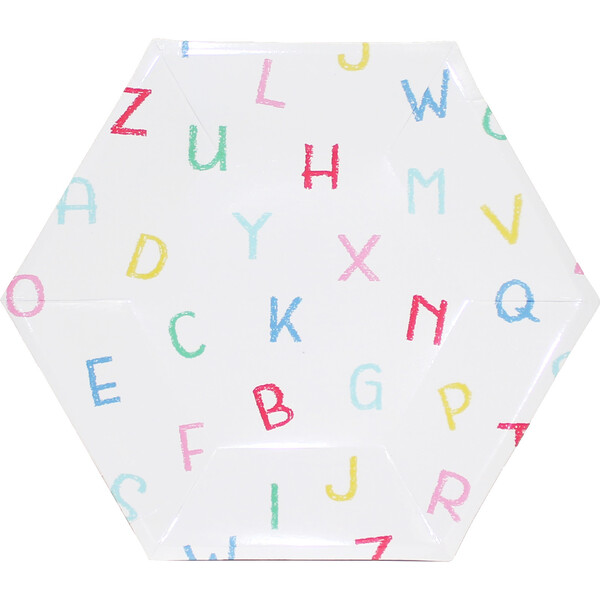 Back To School Small Alphabet Plates, Set of 12 - Merrilulu Party Goods ...