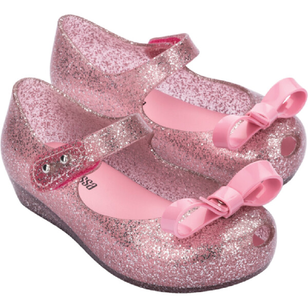 Mini Melissa Ultragirl Bow BB, Glitter Pink - Mini Melissa Shoes ...