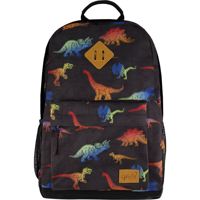 Kids Backpack, Black Dino Multicolor Print - Deux par Deux Bags ...