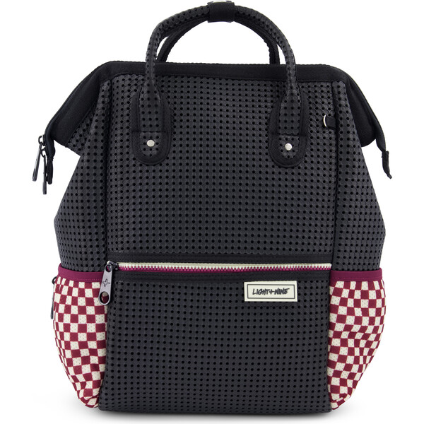 Tweeny Short Backpack, Checkered Brick - Light + Nine Bags | Maisonette