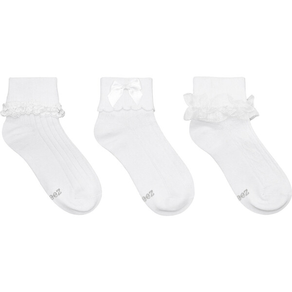Classic Cuffed Socks, White - Robeez Socks | Maisonette