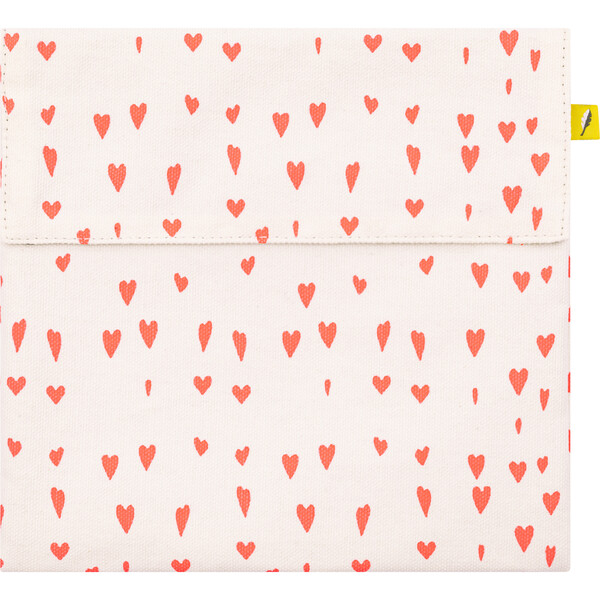 Print Velcro Flip Snack Bag, Tiny Hearts - Fluf Bags | Maisonette