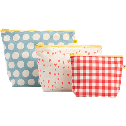 Women's Zip Pouch Set, Happy Prints (Set Of 3) - Fluf Bags | Maisonette