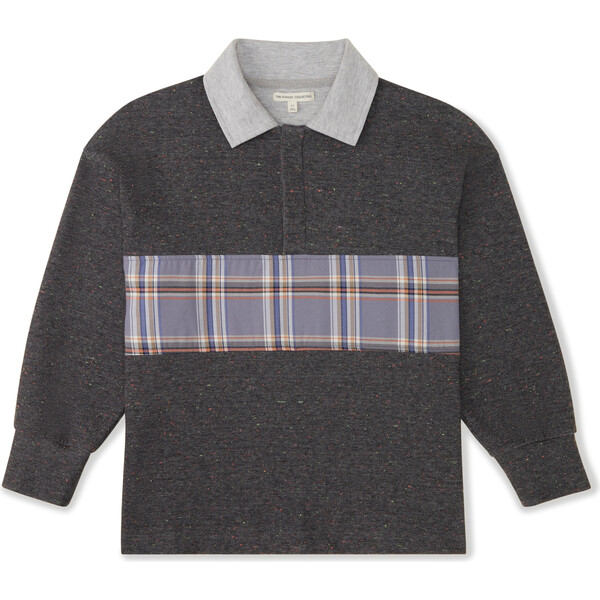 Rainbow-Speckled Sprinkle Polo Shirt, Grey - The Sunday Collective Tops ...