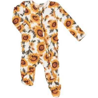 Fall Sunflower 2 Way Zipper Footie, Yellow - Angel Dear Sleepwear ...