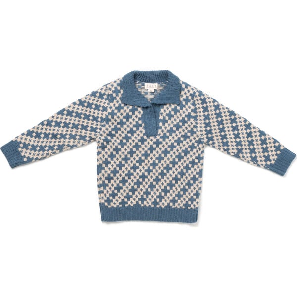 Ames Swiss Cross Knit Sweater, Blue - Lali Sweaters | Maisonette