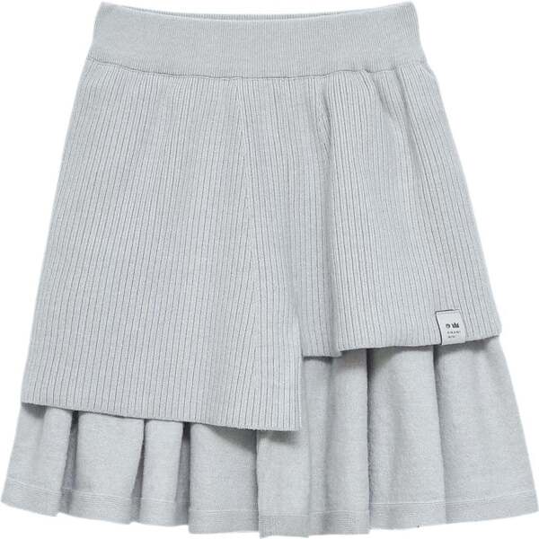 Girls Layered Skirt, Grey - OMAMImini Skirts | Maisonette