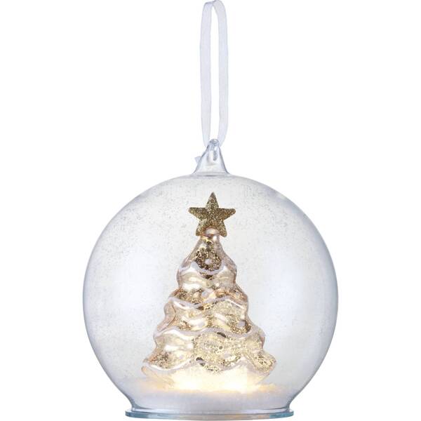 Mercury Glass Tree Globe Ornament, Gold - Mr. Christmas Ornaments ...