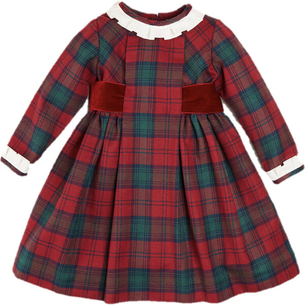Tartan Peter Pan Collar Trapeze Dress, Red - Pepa London Dresses ...