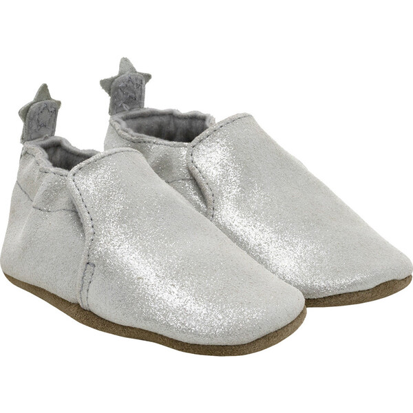 Pretty Pearl Soft Soles, Silver - Robeez Shoes & Booties | Maisonette