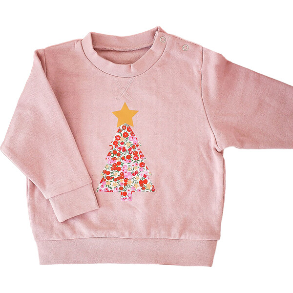 Liberty of London Christmas Tree Children's Jumper, Pink - My Little Shop UK Tops | Maisonette