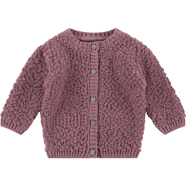 Fuzzy Cardigan, Plum - Babyface Sweaters | Maisonette
