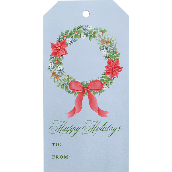 Poinsettia Wreath Gift Tag Set - Gloster Road Co. Paper Goods | Maisonette