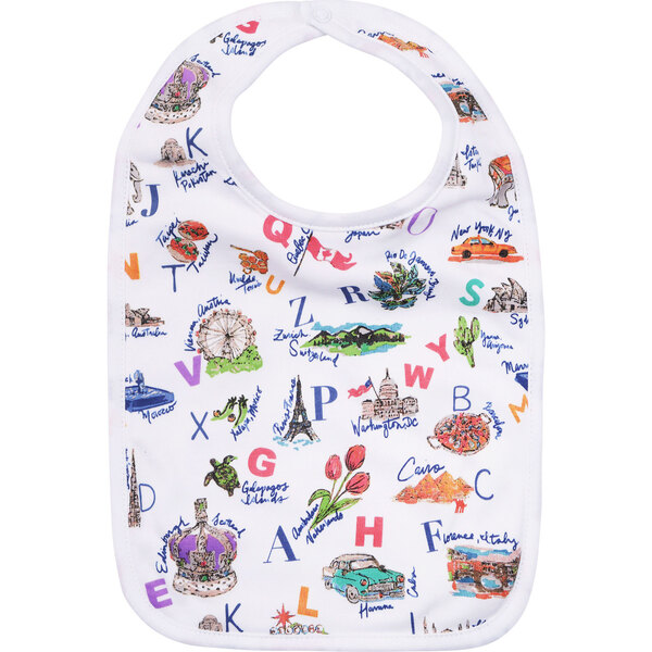 Alphabet World Bib, Blue - Sammy + Nat Bibs & Feeding | Maisonette