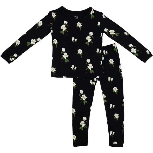 Long Sleeve Toddler Pajama, Midnight Magnolia - Kyte Baby Sleepwear ...