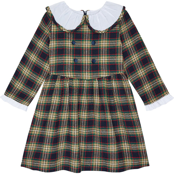 Tola Girl A-Line Dress, Green Check - La Coqueta Dresses | Maisonette