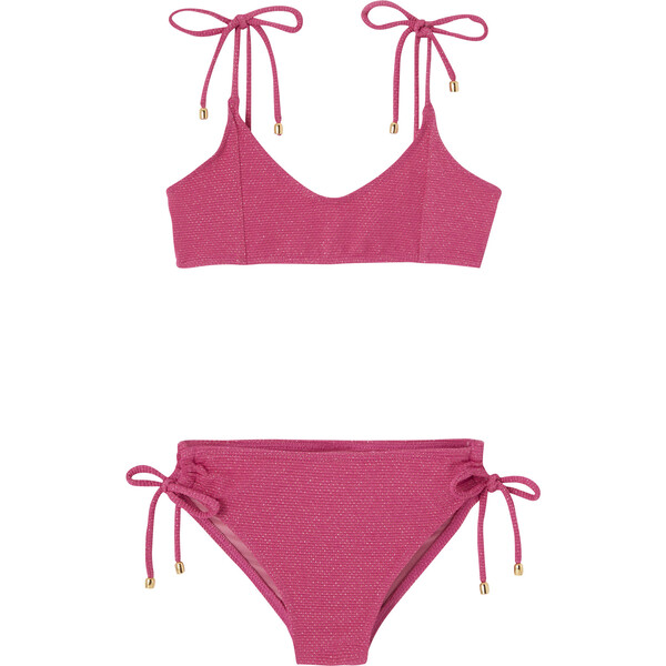 Bahamas Lurex Bikini, Raspberry & Gold - Lison Paris Swim | Maisonette