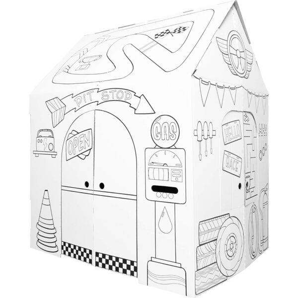 Cardboard Coloring Playhouse Garage - Kids Art and Craft - Easy ...