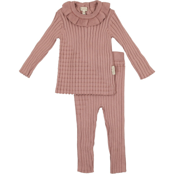All Knit Up Girls Ensemble, Rosemary - Mon Tresor Bebe Tops | Maisonette