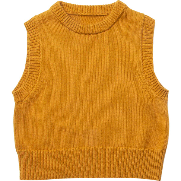Leap Frog Knit Gilet Boxy Vest, Mustard - Nellie Quats Outerwear | Maisonette