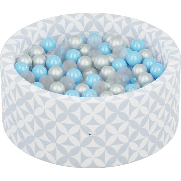 Modern Coastal Ocean Blue Ball Pit + 200 Pit Balls (75 Pearl, 75 White ...