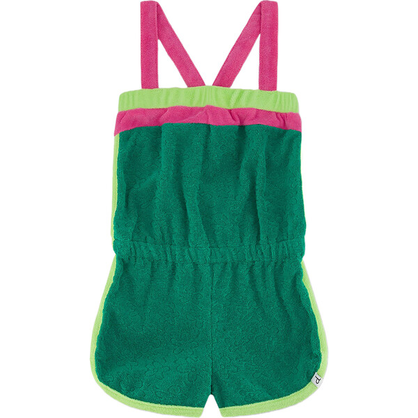 Jacquard Terry Cloth Romper, Kelly Green - Deux par Deux Rompers ...