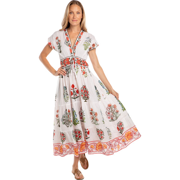 Women's Aria Printed elastic waistline Maxi Dress, Flower Market ...