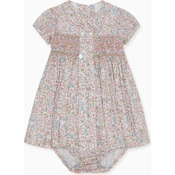 Arcadia Baby Girl Hand Smock Set, Pink - La Coqueta Tops | Maisonette