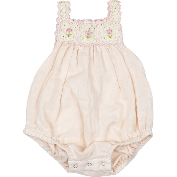 Crochet Bubble, Pink Tulip - Wild Wawa Rompers | Maisonette
