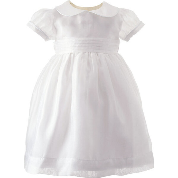 Baby Organza Pintuck Dress, White - Rachel Riley Dresses | Maisonette