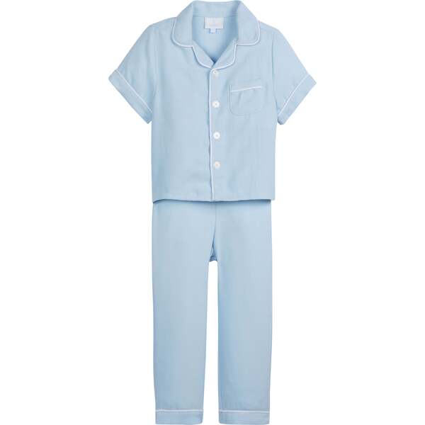 Classic Short Sleeve Pajama Set, Light Blue - Little English Sleepwear ...