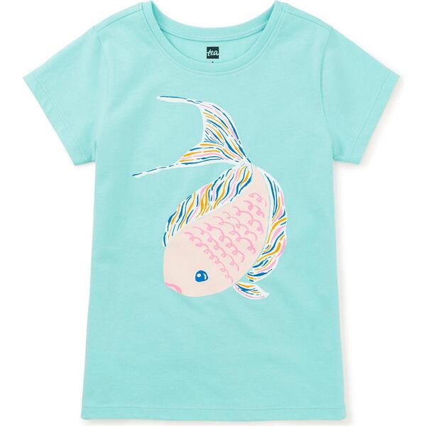 Koi Fish Graphic Tee,Canal Blue - Tea Collection Tops | Maisonette