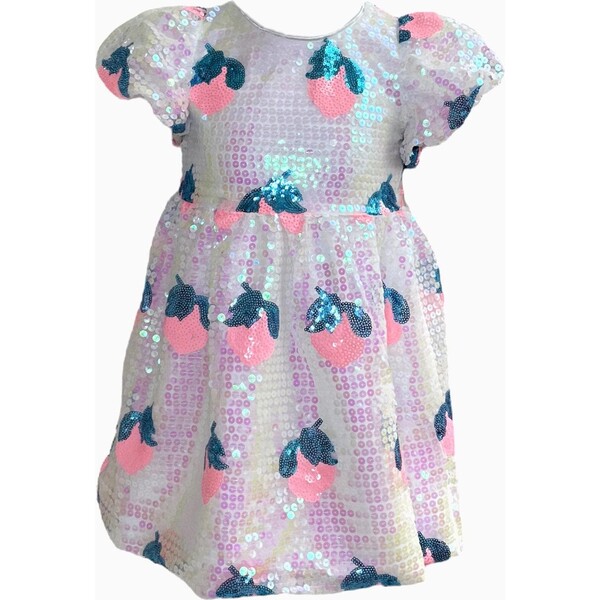 Strawberries & Cream Sequin Short Sleeve Dress, Pink - Lola + The Boys ...